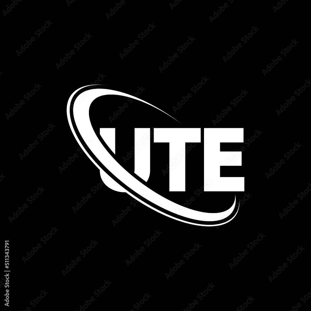 UTE logo. UTE letter. UTE letter logo design. Initials UTE logo linked ...