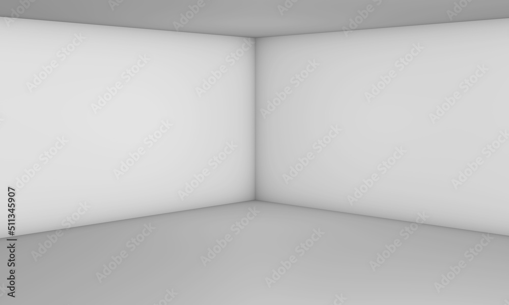 Perspective 3 vanishing points - Box template - 3D illustration Stock ...