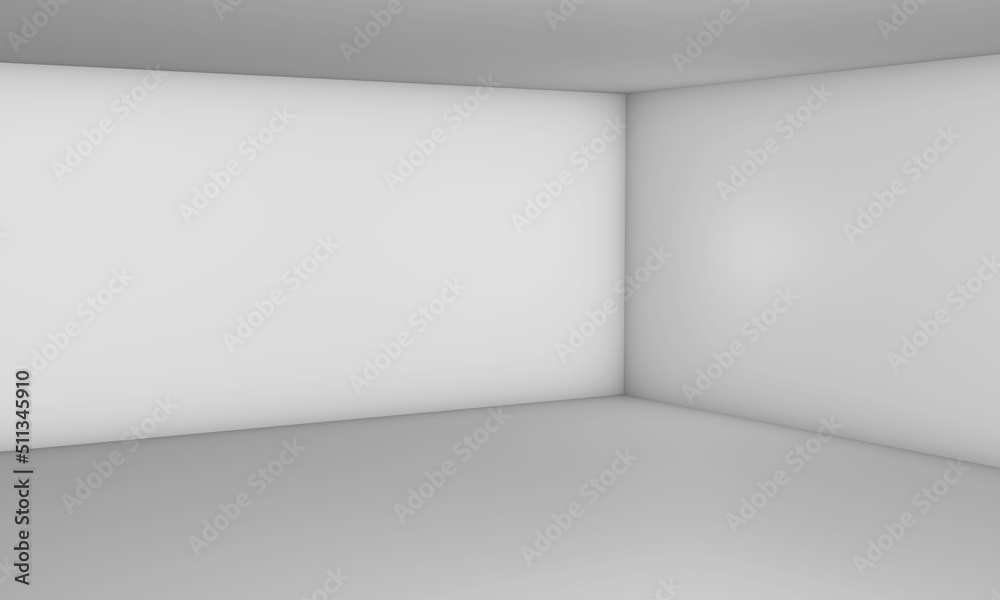 Perspective 3 vanishing points - Box template - 3D illustration Stock ...