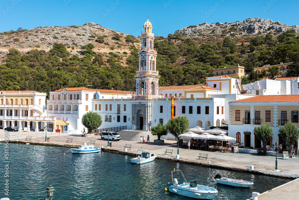Sacred Monastery of Saint Archangel Michael the Panormitis. Symi island ...