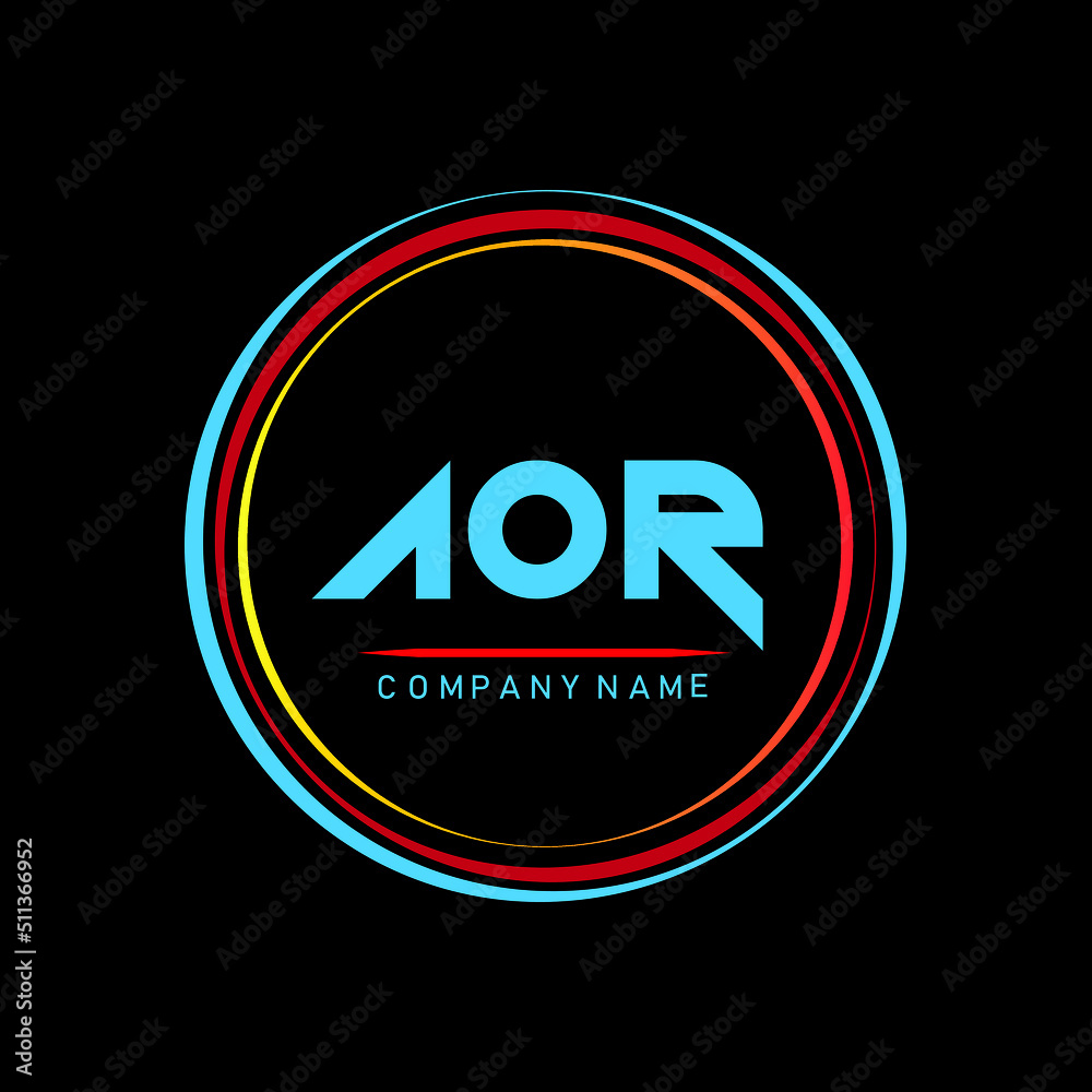 AOR ,A O R Alphabet Design With Creative Circles, AOR Letter Logo ...