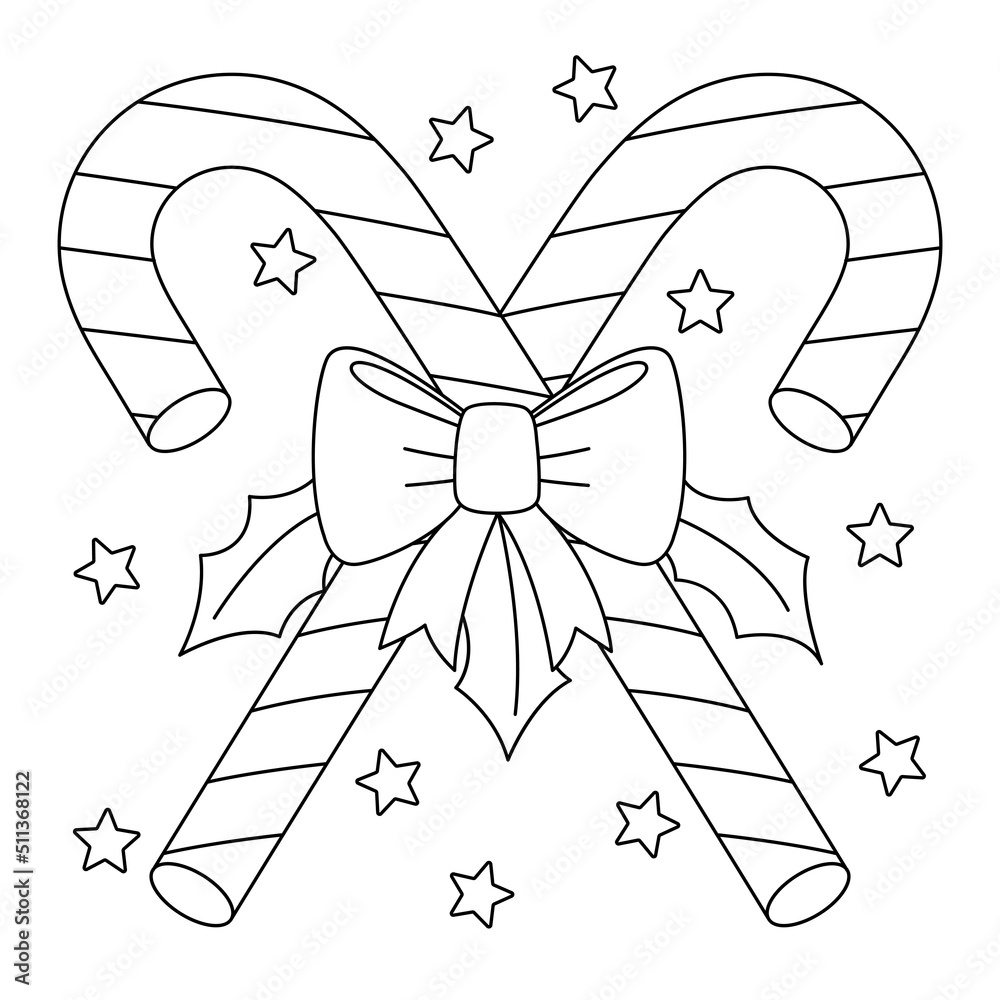 Candy Cane Coloring Pages For Kids