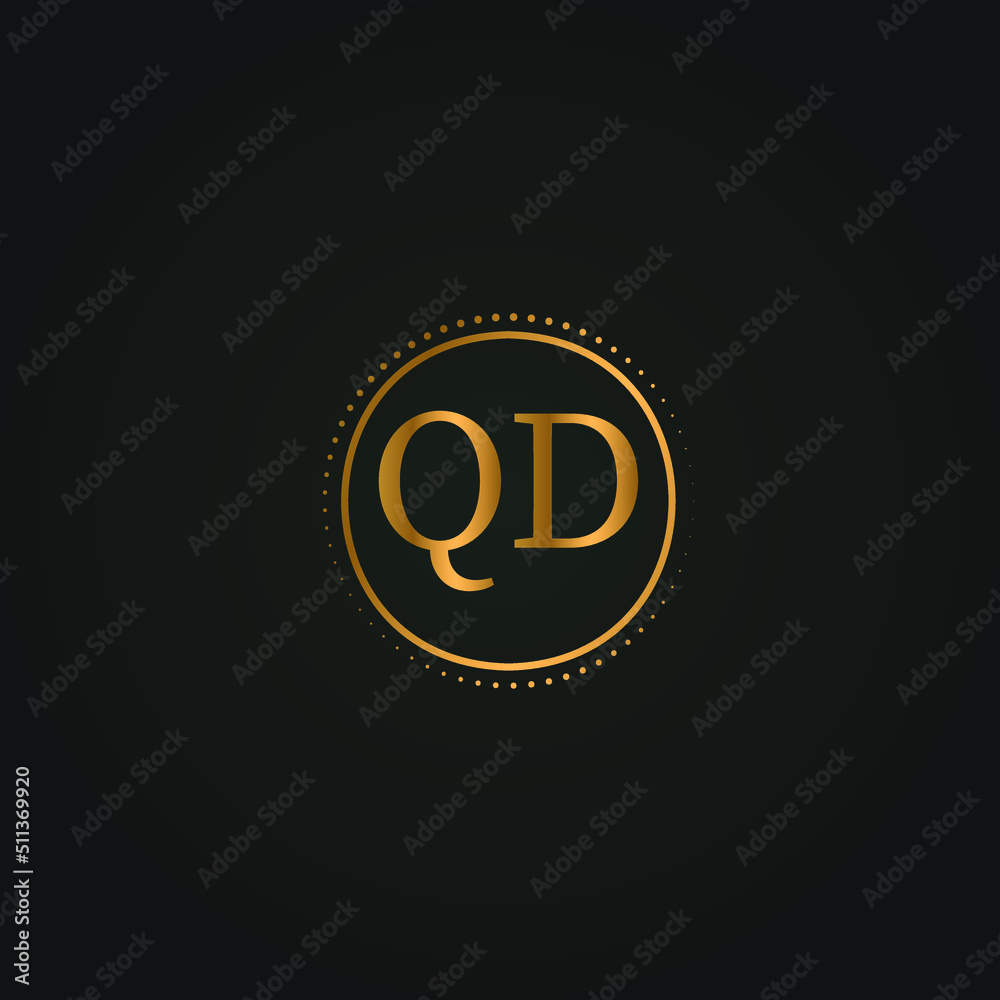 QD letter design for logo and icon.QD typography for technology ...