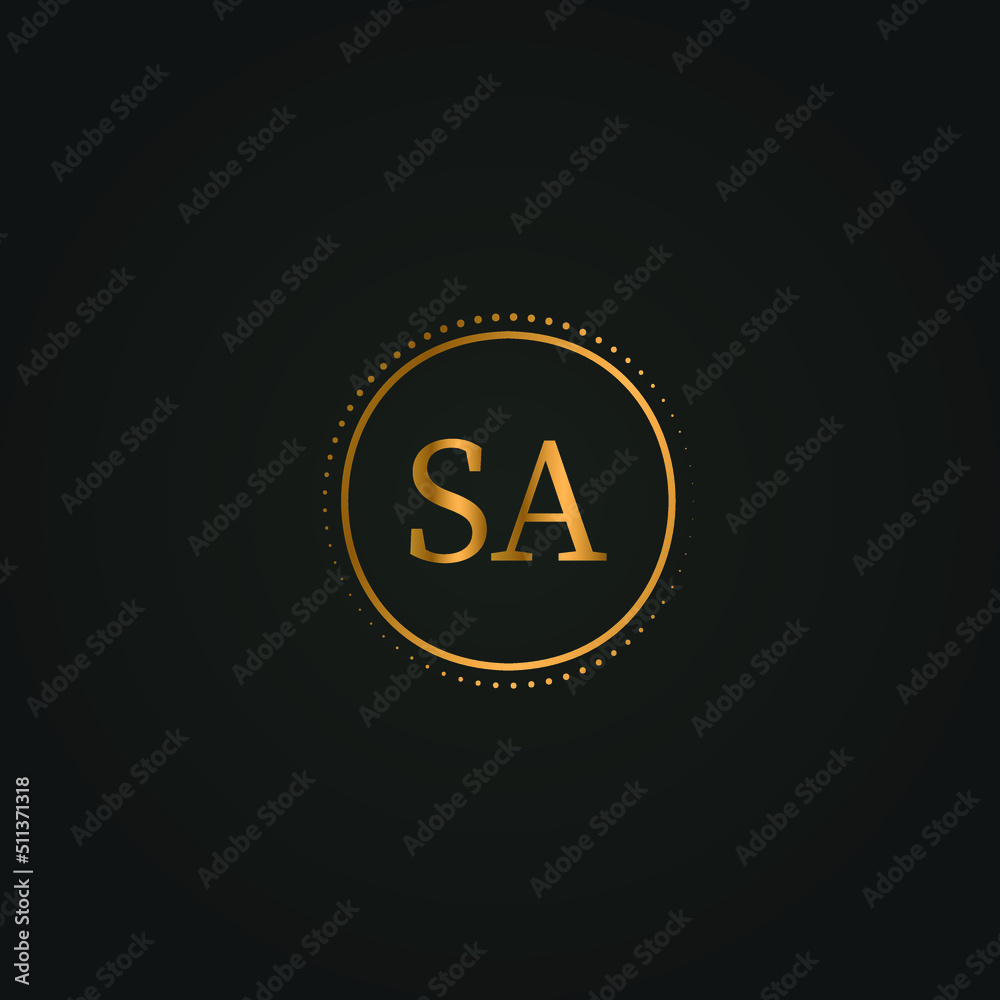 SA letter design for logo and icon.SA typography for technology ...
