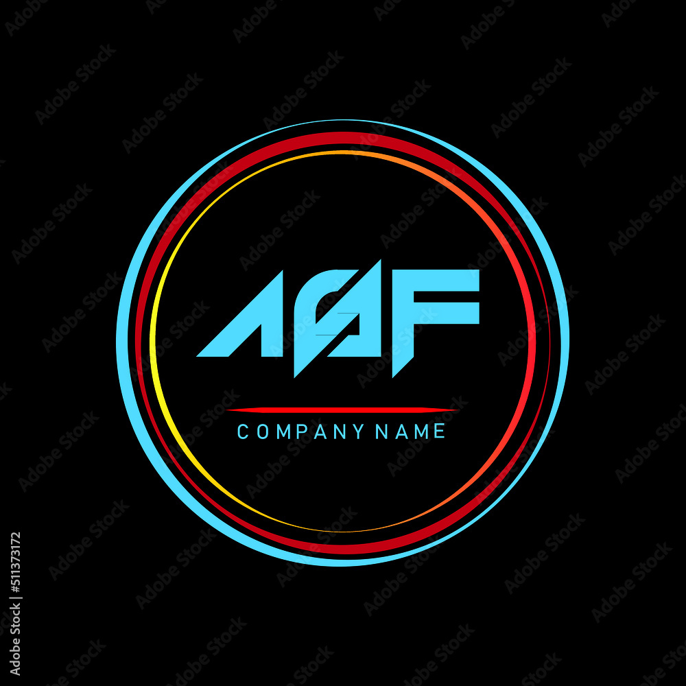 ASF ,A S F letter logo design with Circle, round shape, ASF alphabet ...