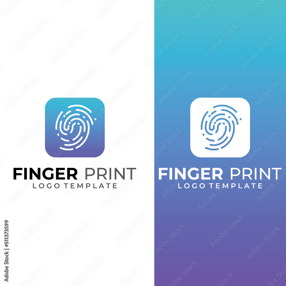 Fingerprint logo,fingerprint scan logo for business card identity.Logo ...