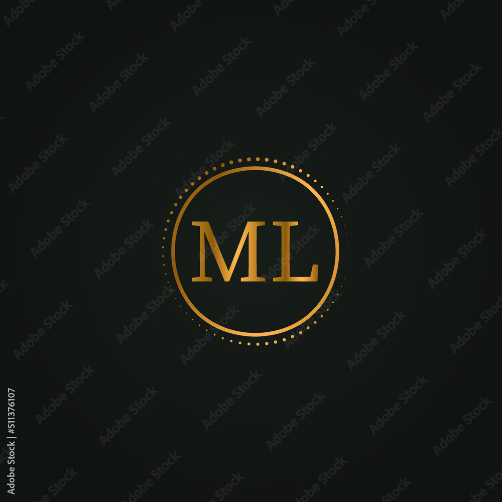 ML letter design for logo and icon.ML typography for technology ...