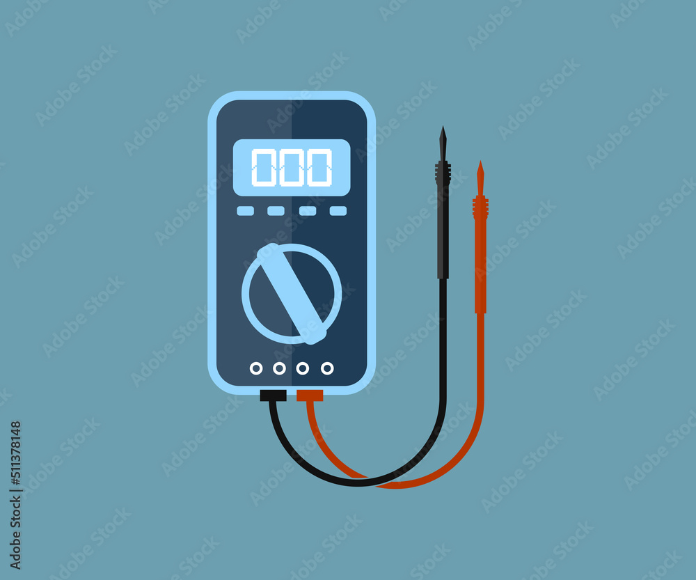 Digital multimeter logo design. Digital multimeter with probes for ...