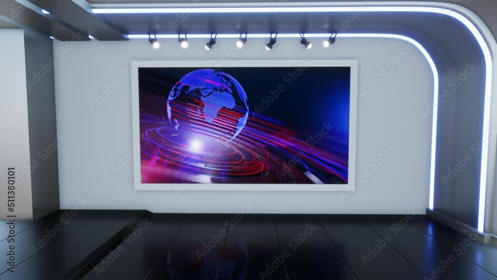 3D TV Virtual Studio Background Loop Stock Video | Adobe Stock