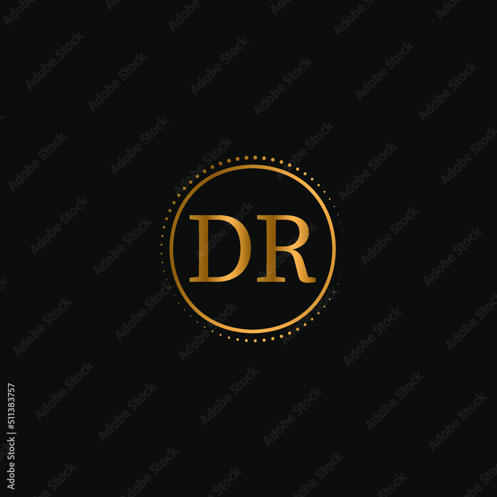 DR letter design for logo and icon.DR typography for technology ...
