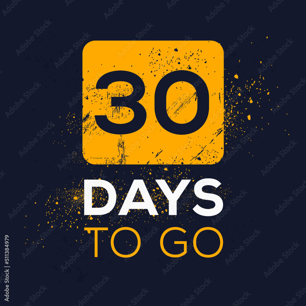 30 Days Countdown left, vector illustration. Stock Vector | Adobe Stock