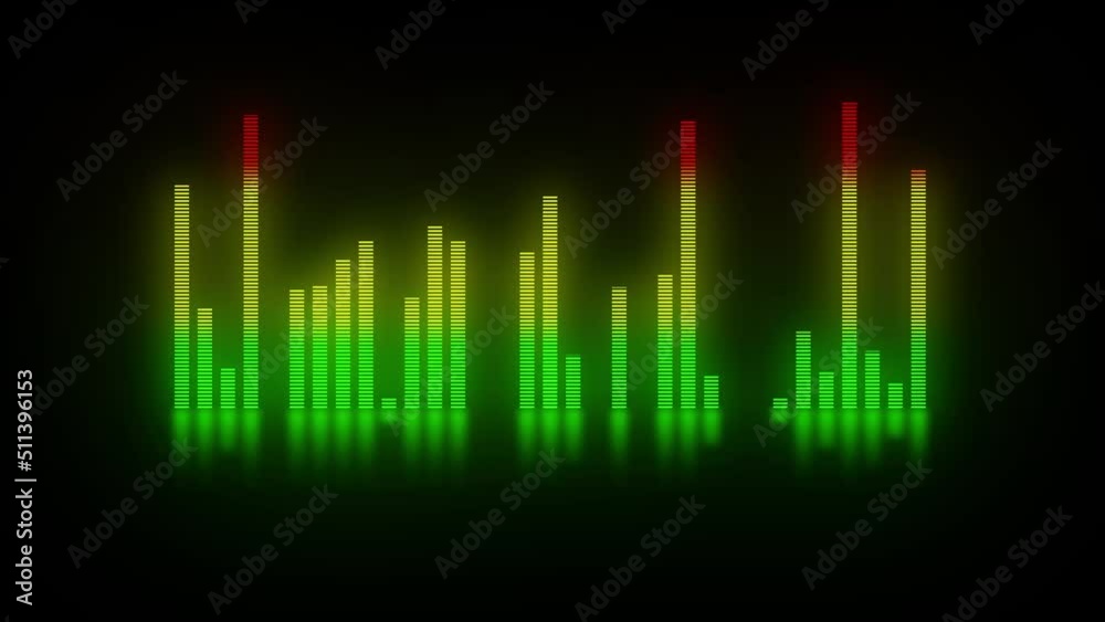 Music Equalizer Popping up and down on dark background. Digital Audio ...