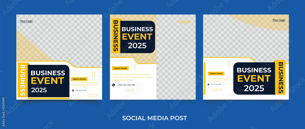 Business conference meeting social media post banner design template ...