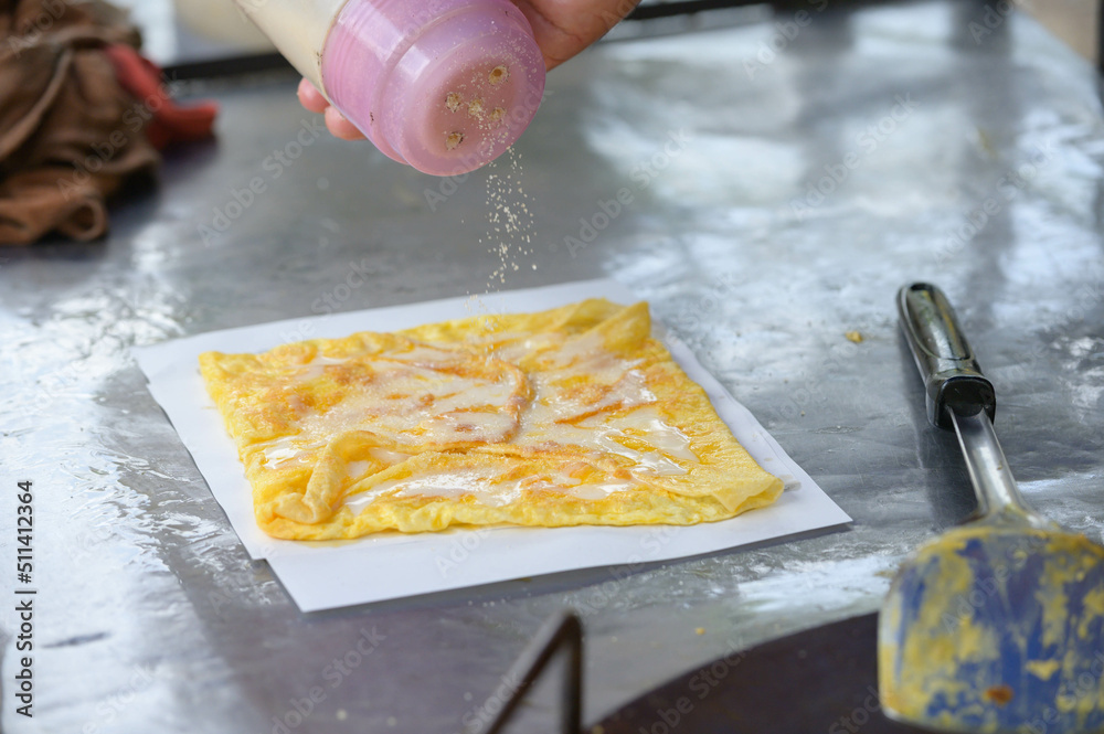 Roti Making, roti thresh flour by roti maker with oil. Indian ...
