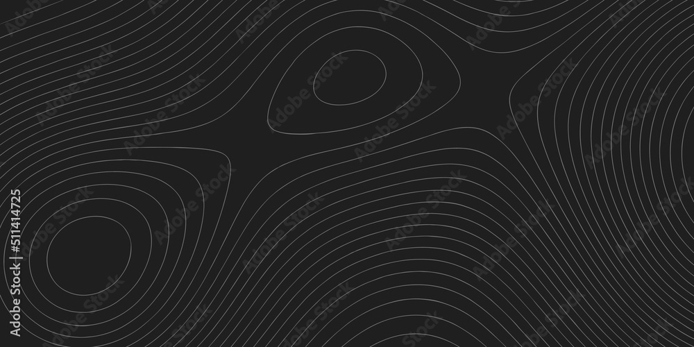 Vector Modern Dark Grey Topography Contour Map, Abstract topographic ...