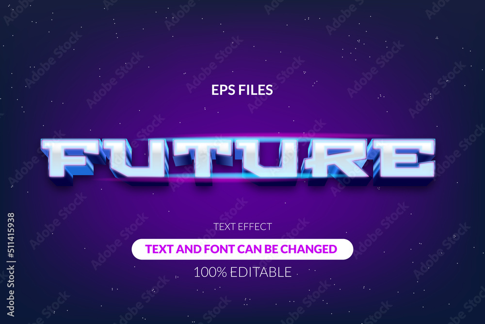 3d future technology space scifi editable text effect. eps vector file ...