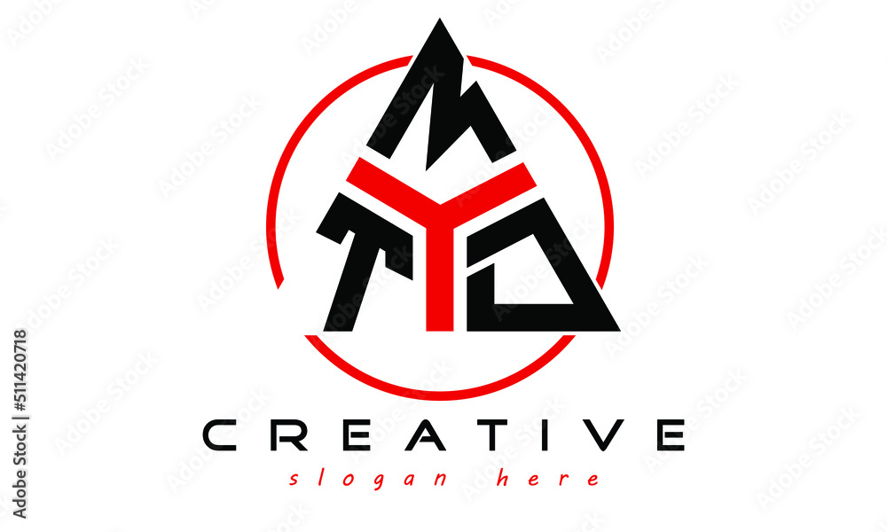 TMD three letter creative triangle shape in circle logo design vector ...