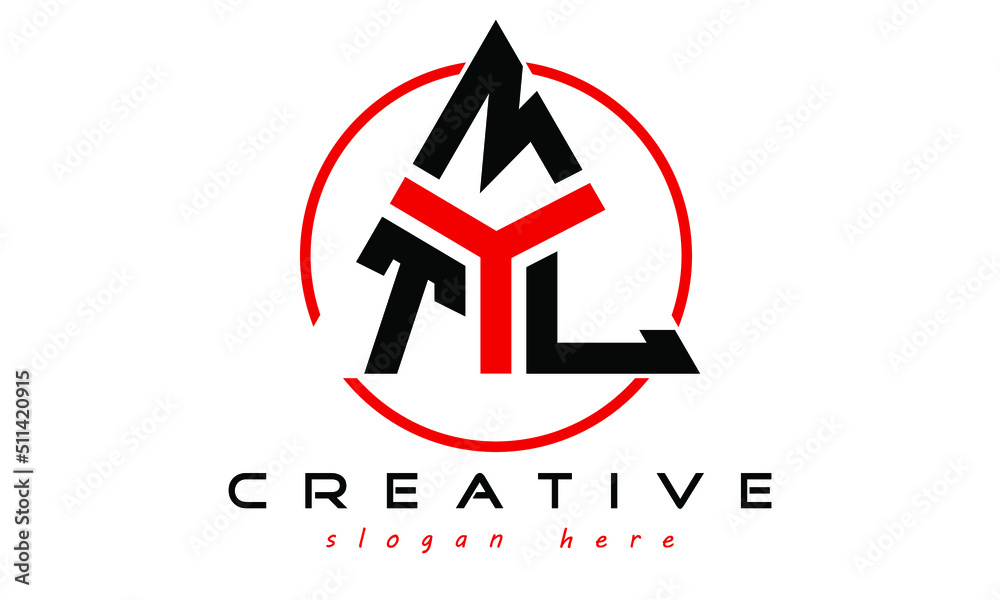 TML three letter creative triangle shape in circle logo design vector ...