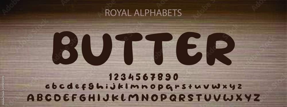 Vetor de BUTTER Abstract Fashion font alphabet. Minimal modern urban ...