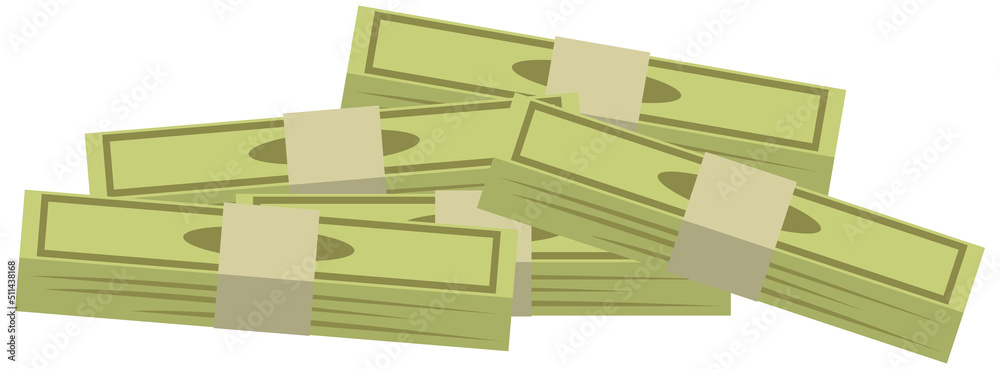 Money banknotes stack in cartoon style Stock Vector | Adobe Stock