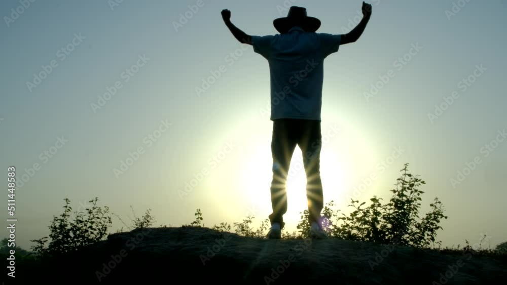 Relaxation and feeling free. The man is feeling free and relax. The man ...