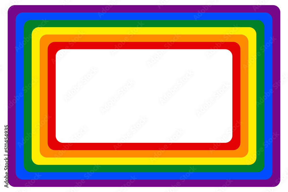 Flag LGBT icon, squared frame. Template design, vector illustration ...