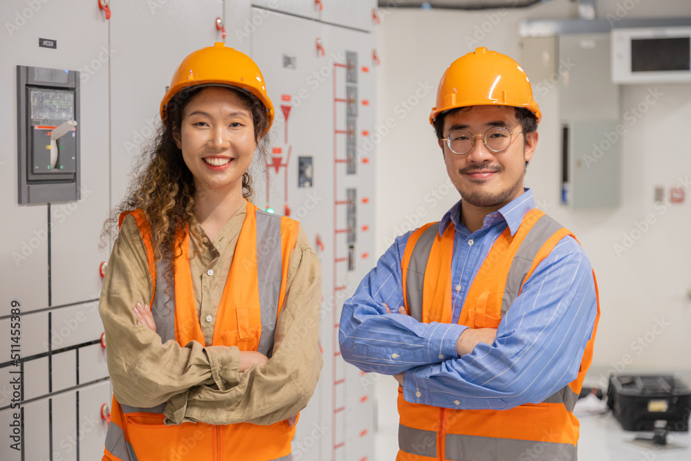 Engineer under checking the industry chilled water fan coil unit air ...