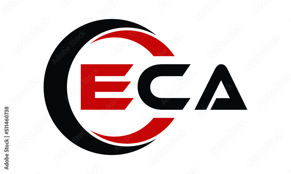 ECA three letter swoosh logo design vector template | monogram logo ...