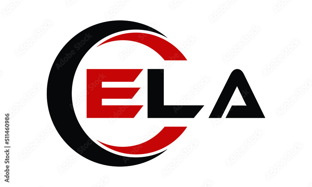 ELA three letter swoosh logo design vector template | monogram logo ...