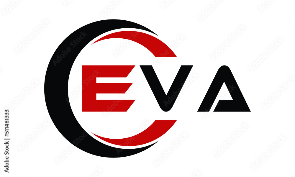 EVA three letter swoosh logo design vector template | monogram logo ...