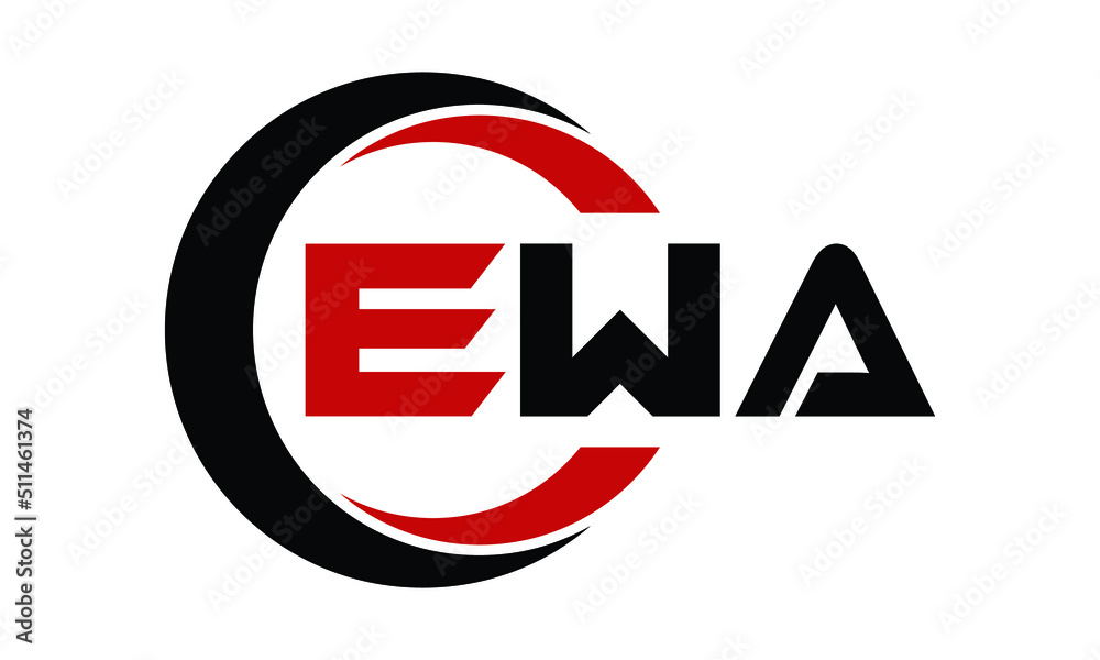EWA three letter swoosh logo design vector template | monogram logo ...