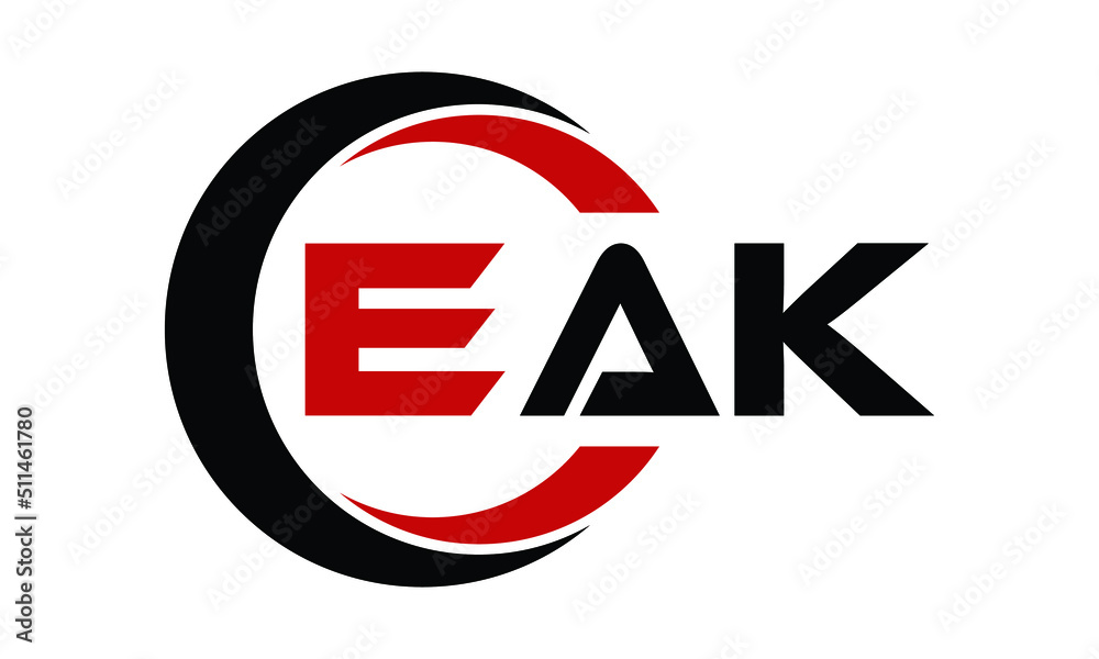 EAK three letter swoosh logo design vector template | monogram logo ...