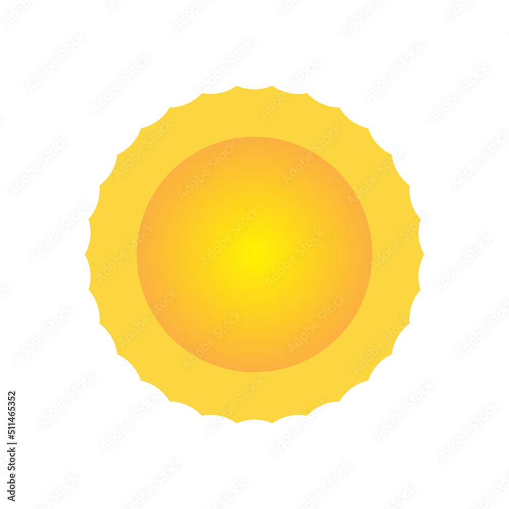 Cartoon Isolated Sun Stock Vector | Adobe Stock