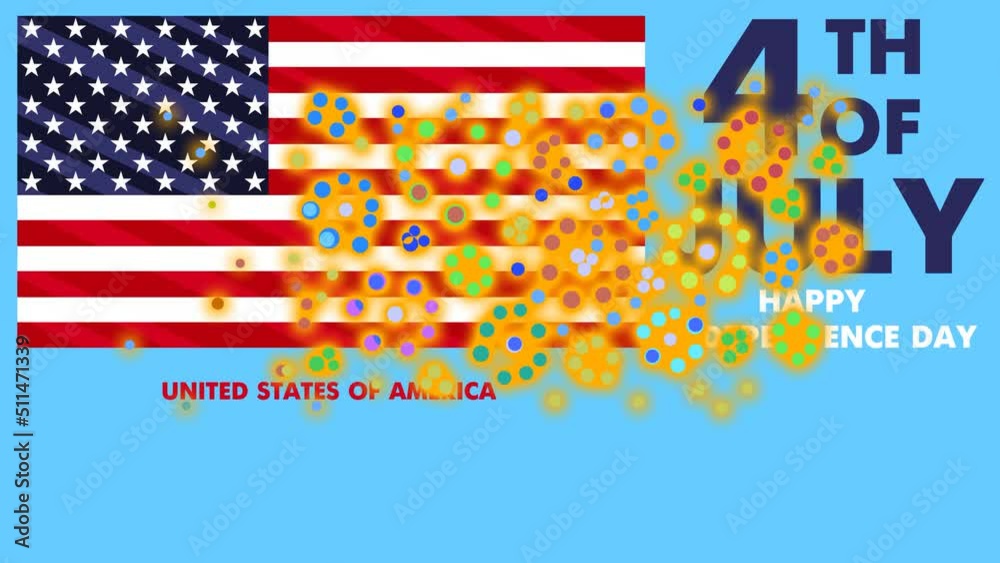 Congratulatory banner for the Independence Day of America. Animation ...