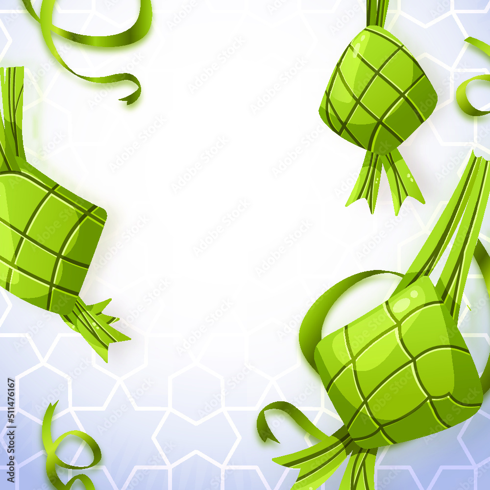 Ketupat background hand drawn style Free Vector Stock Vector | Adobe Stock