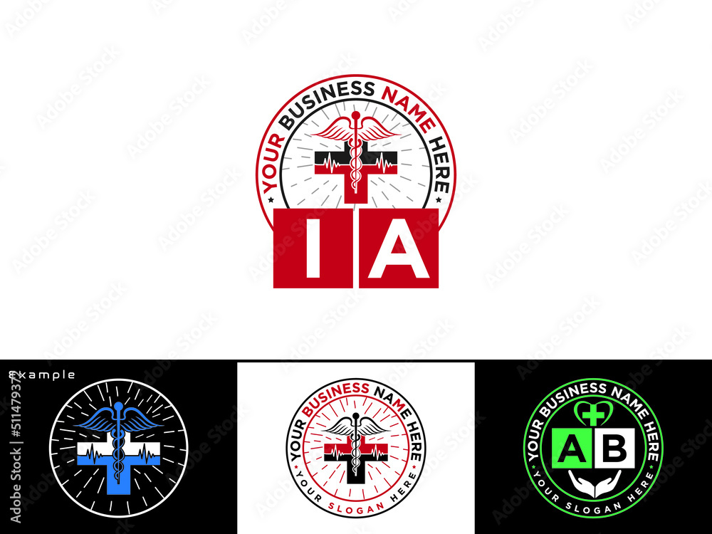 Vetor de Medical IA Logo Icon, Letter Ia ai Logo Image Design For Your ...