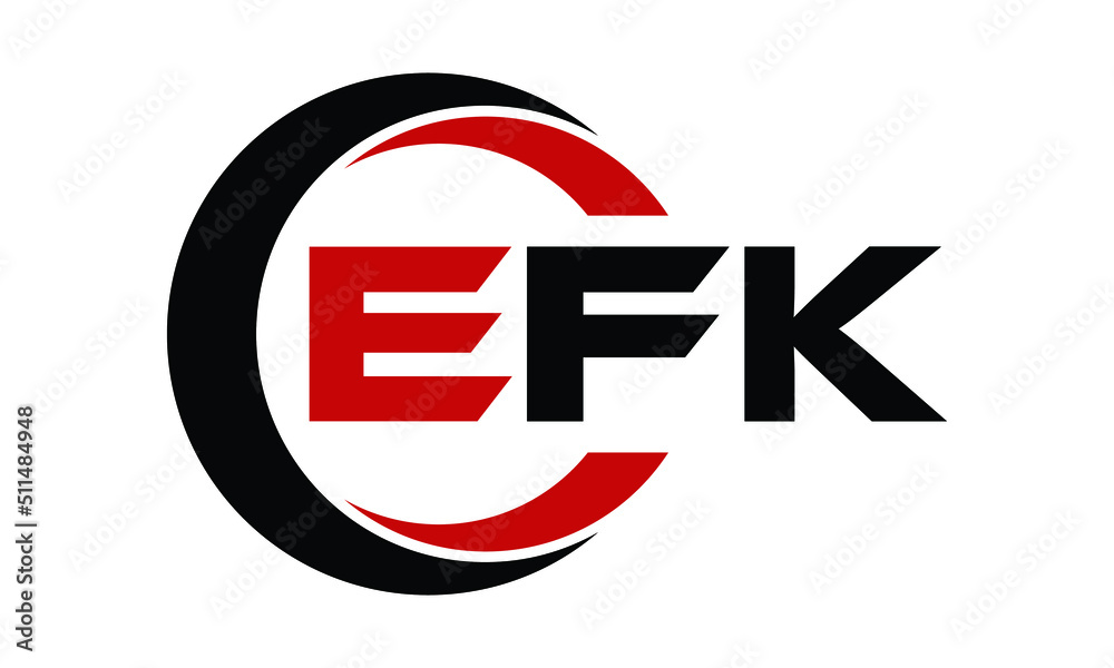Poster EFK three letter swoosh logo design vector template | monogram ...