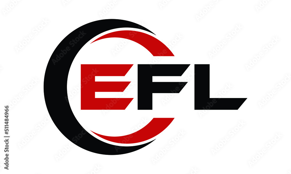 EFL three letter swoosh logo design vector template | monogram logo ...