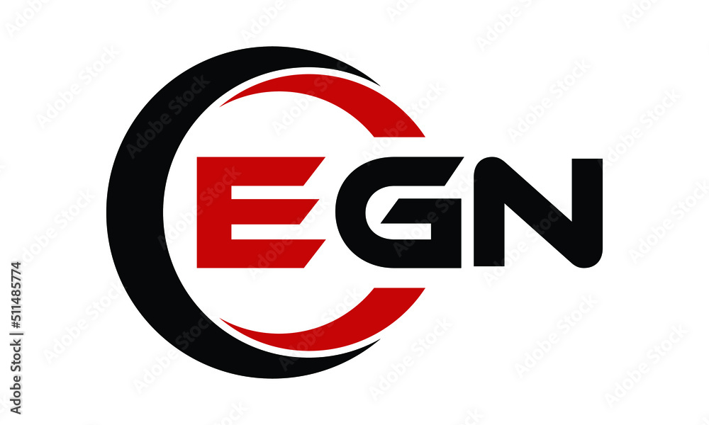 EGN three letter swoosh logo design vector template | monogram logo ...