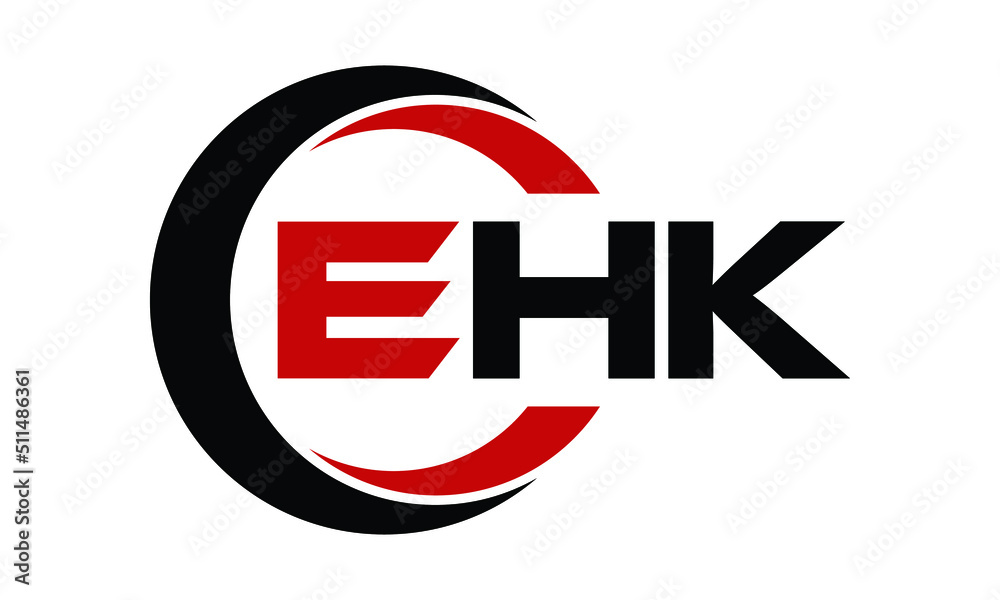 EHK three letter swoosh logo design vector template | monogram logo ...