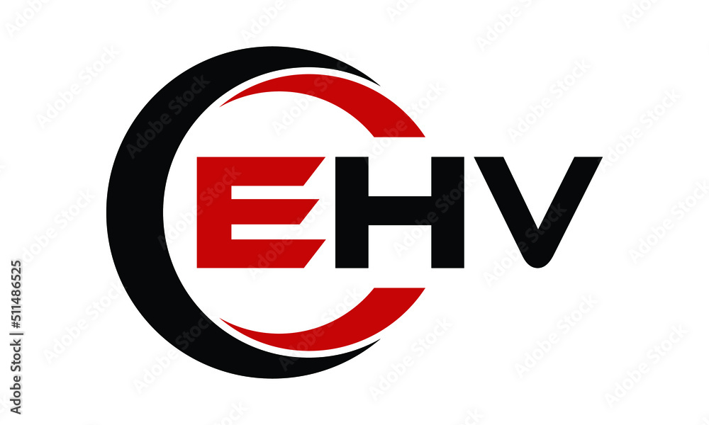 Vektorová grafika „EHV three letter swoosh logo design vector template ...