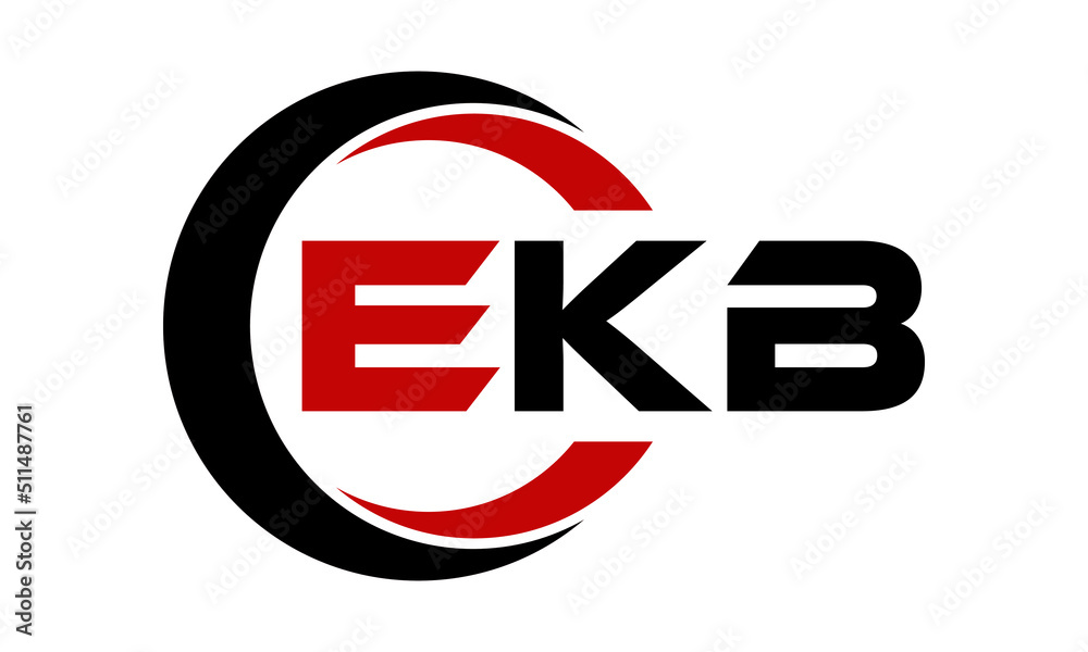 EKB three letter swoosh logo design vector template | monogram logo ...