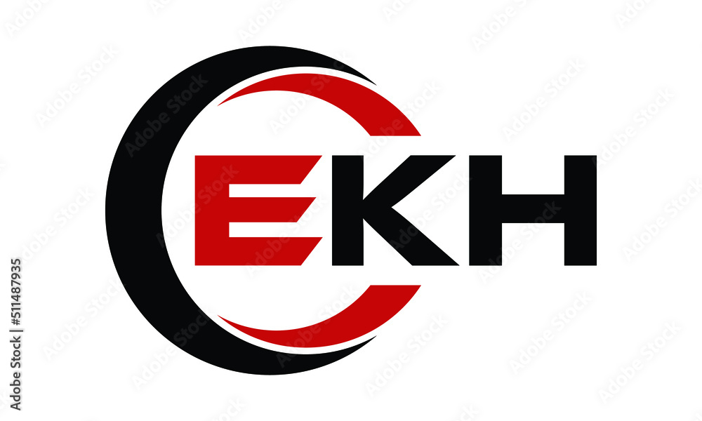 EKH three letter swoosh logo design vector template | monogram logo ...