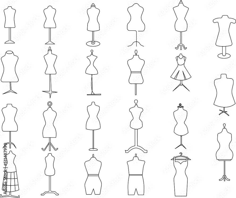 mannequin silhouette outline hand drawn Stock Vector | Adobe Stock