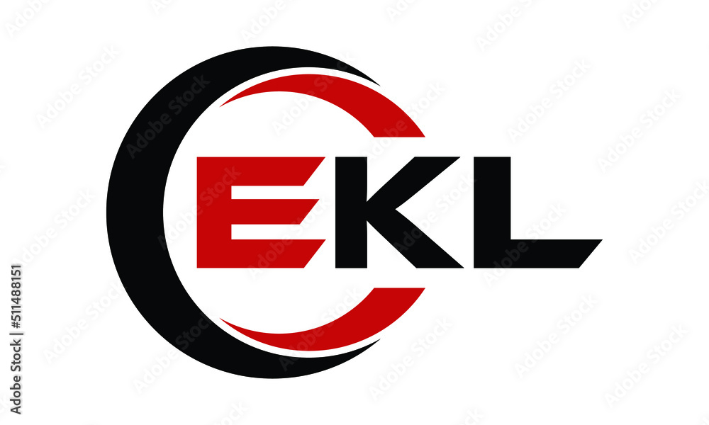 EKL three letter swoosh logo design vector template | monogram logo ...