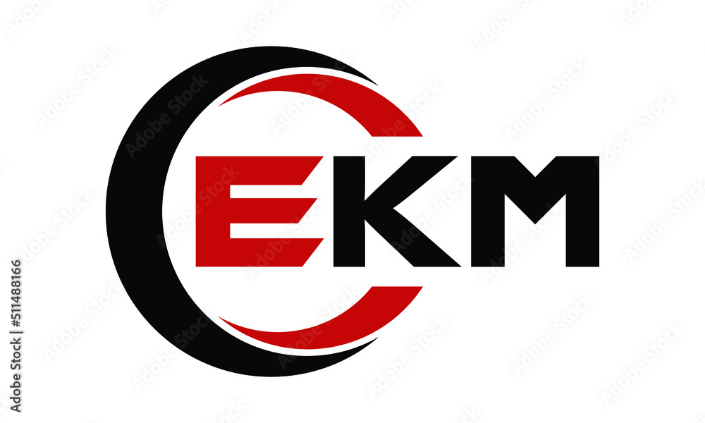 EKM three letter swoosh logo design vector template | monogram logo ...
