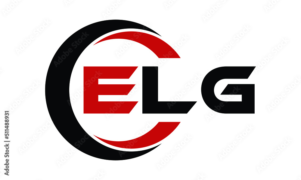 ELG three letter swoosh logo design vector template | monogram logo ...