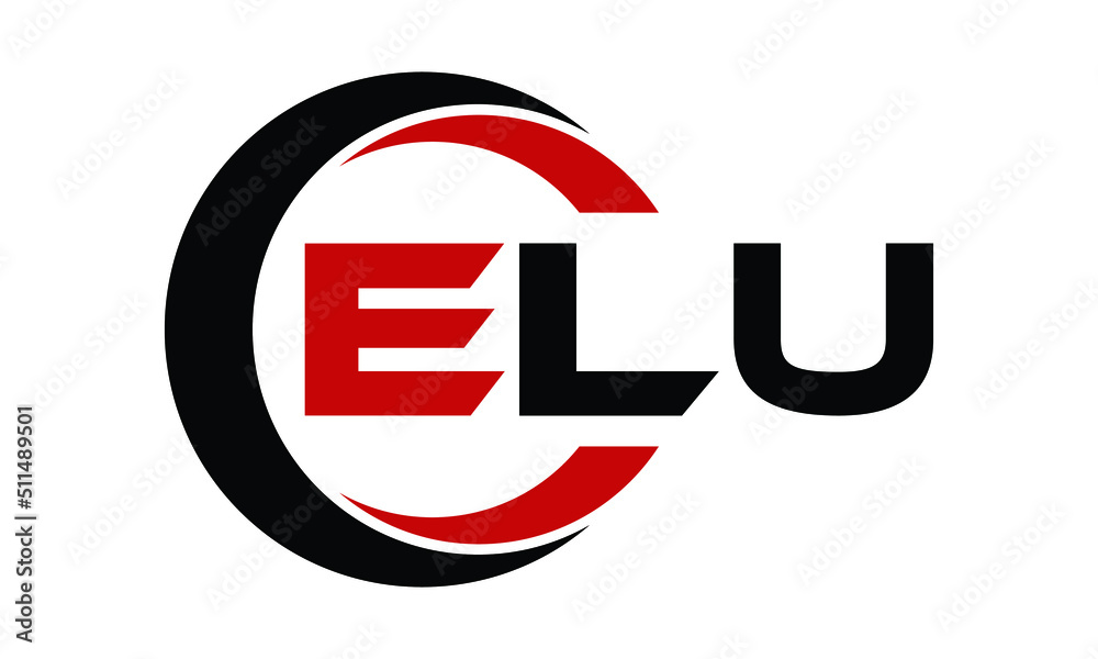 ELU three letter swoosh logo design vector template | monogram logo ...