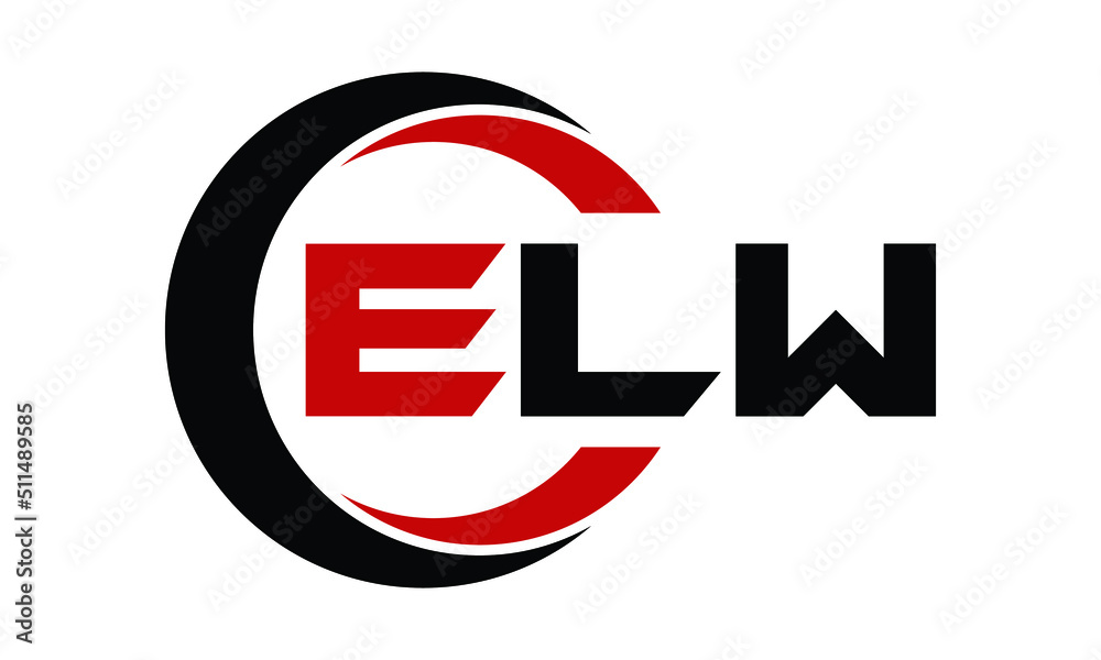 ELW three letter swoosh logo design vector template | monogram logo ...
