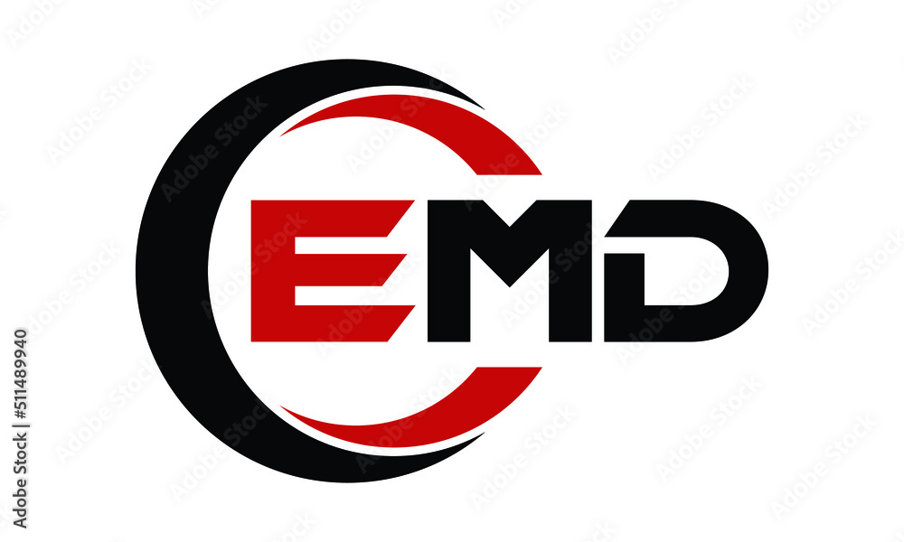 EMD three letter swoosh logo design vector template | monogram logo ...